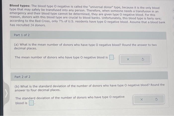 Solved Blood types: The blood type O negative is called the | Chegg.com