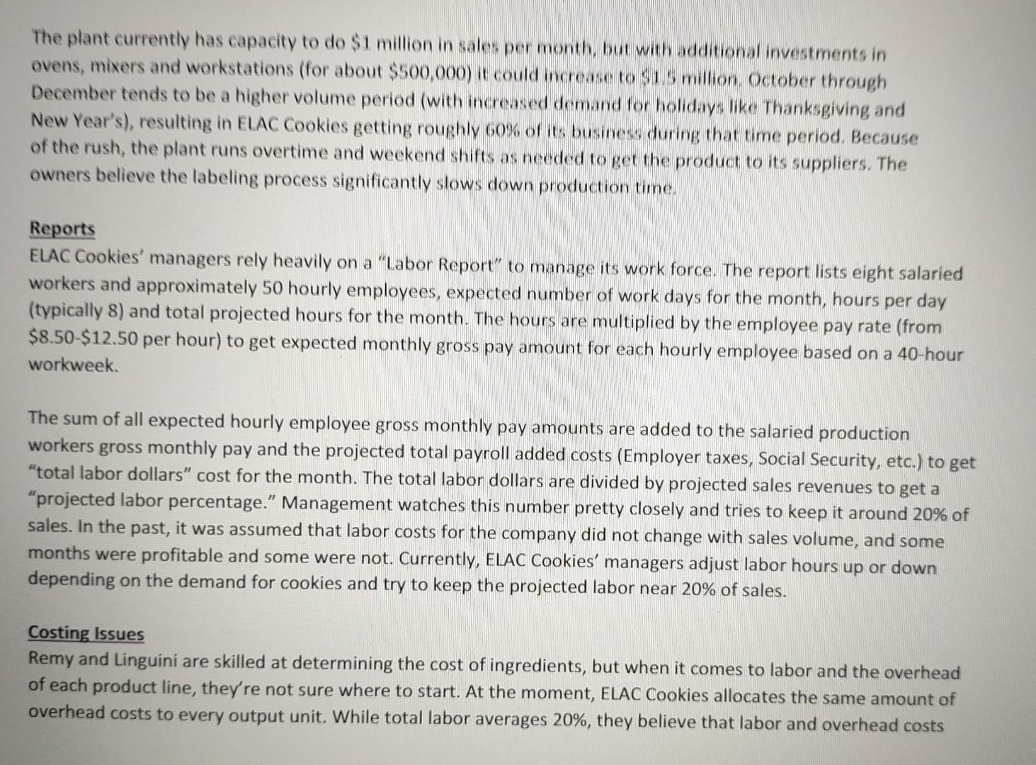 A history of ELAC Cookies ELAC Cookies, Inc. is the | Chegg.com