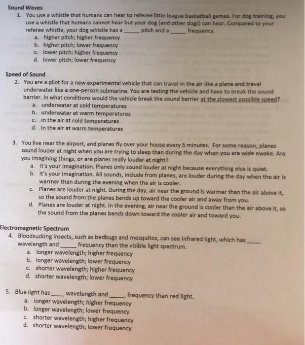Solved Sound Waves 1. You use a whistle that humans can hear | Chegg.com