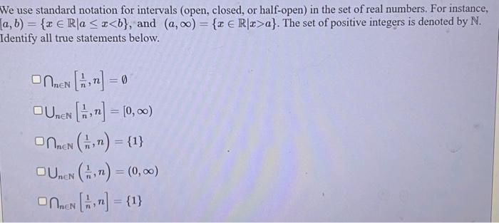 Solved We use standard notation for intervals (open, closed, | Chegg.com