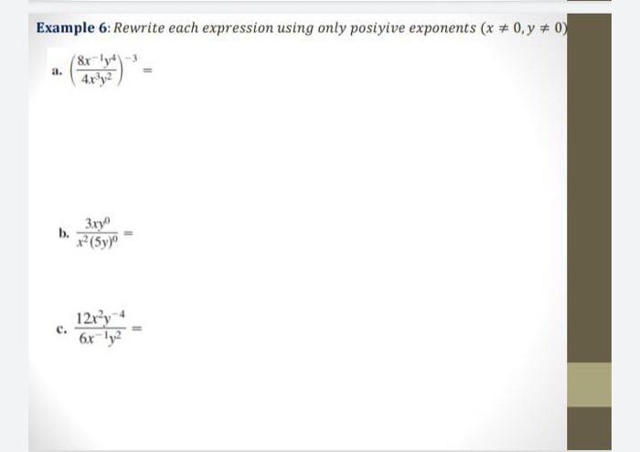 Solved Example 6: Rewrite each expression using only | Chegg.com