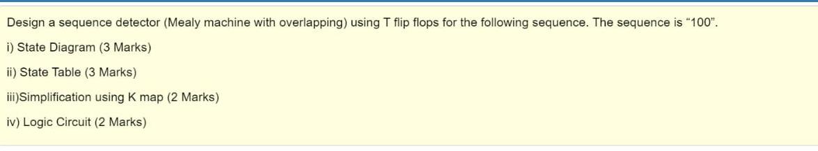 Solved Design a sequence detector (Mealy machine with | Chegg.com