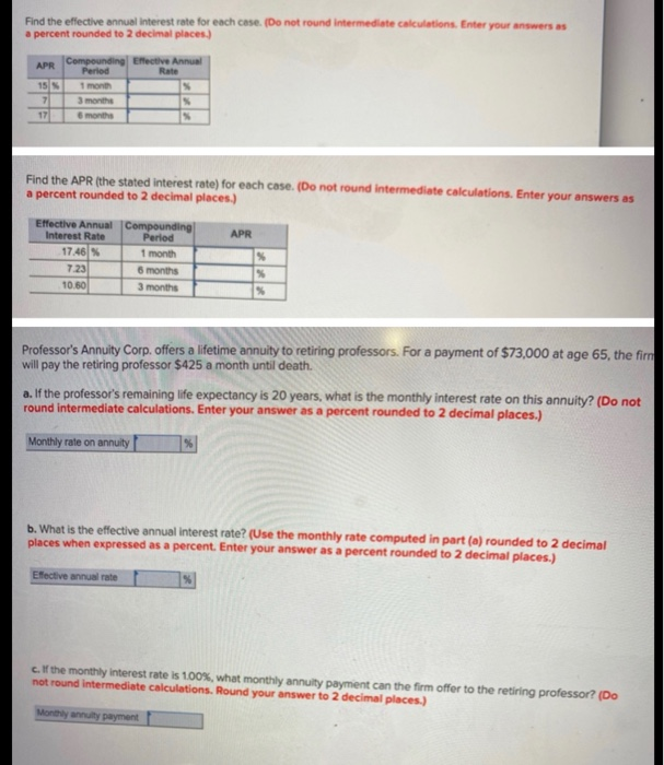 Solved Find the effective annual interest rate for each | Chegg.com