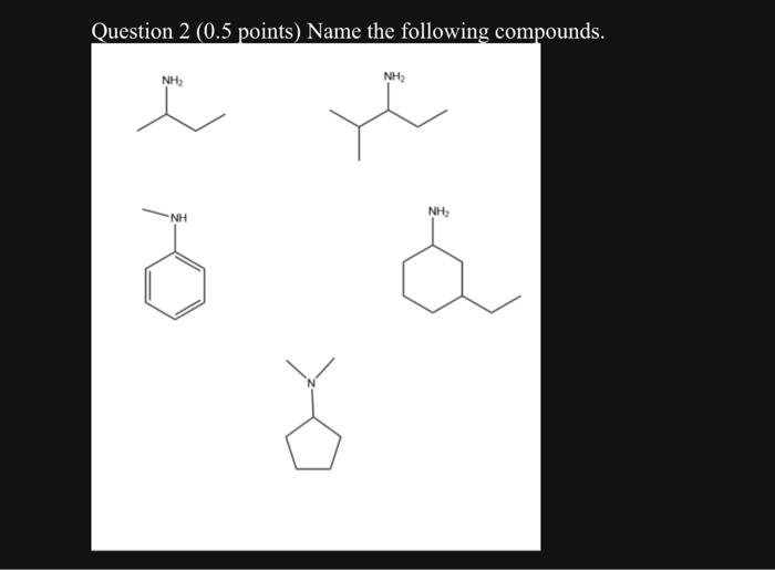 Solved Question 2 ( 0.5 points) Name the following | Chegg.com