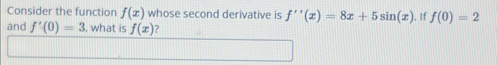 Solved Consider the function f(x) ﻿whose second derivative | Chegg.com
