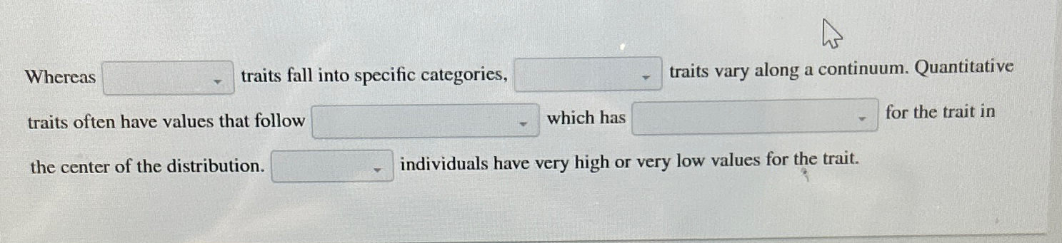 Solved Whereas traits fall into specific categories, traits | Chegg.com