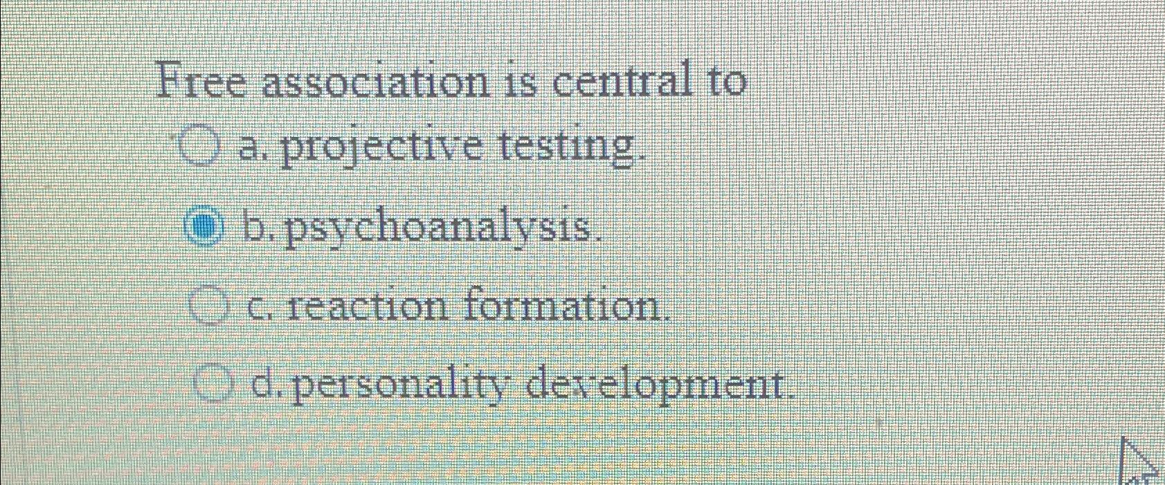 Solved Free association is central toa. ﻿projective | Chegg.com