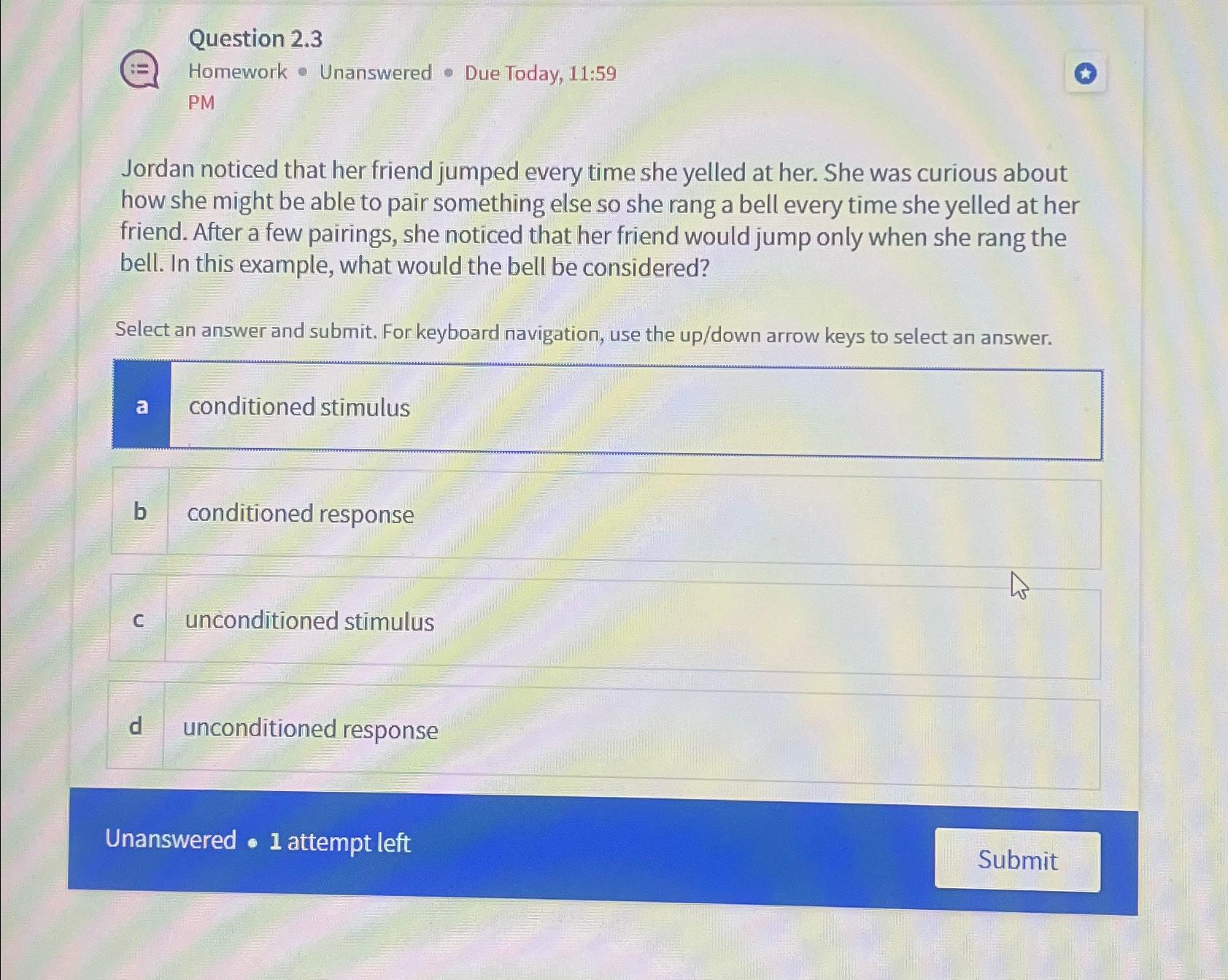 Solved Question 2.3Homework - ﻿Unanswered * ﻿Due Today, | Chegg.com