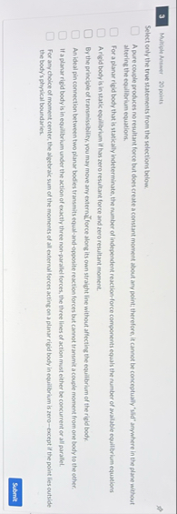 Solved 3Multiple Answer 20 ﻿pointsSelect only the true | Chegg.com