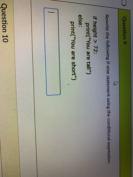 Solved Question 9 Rewrite the following if-else statement | Chegg.com