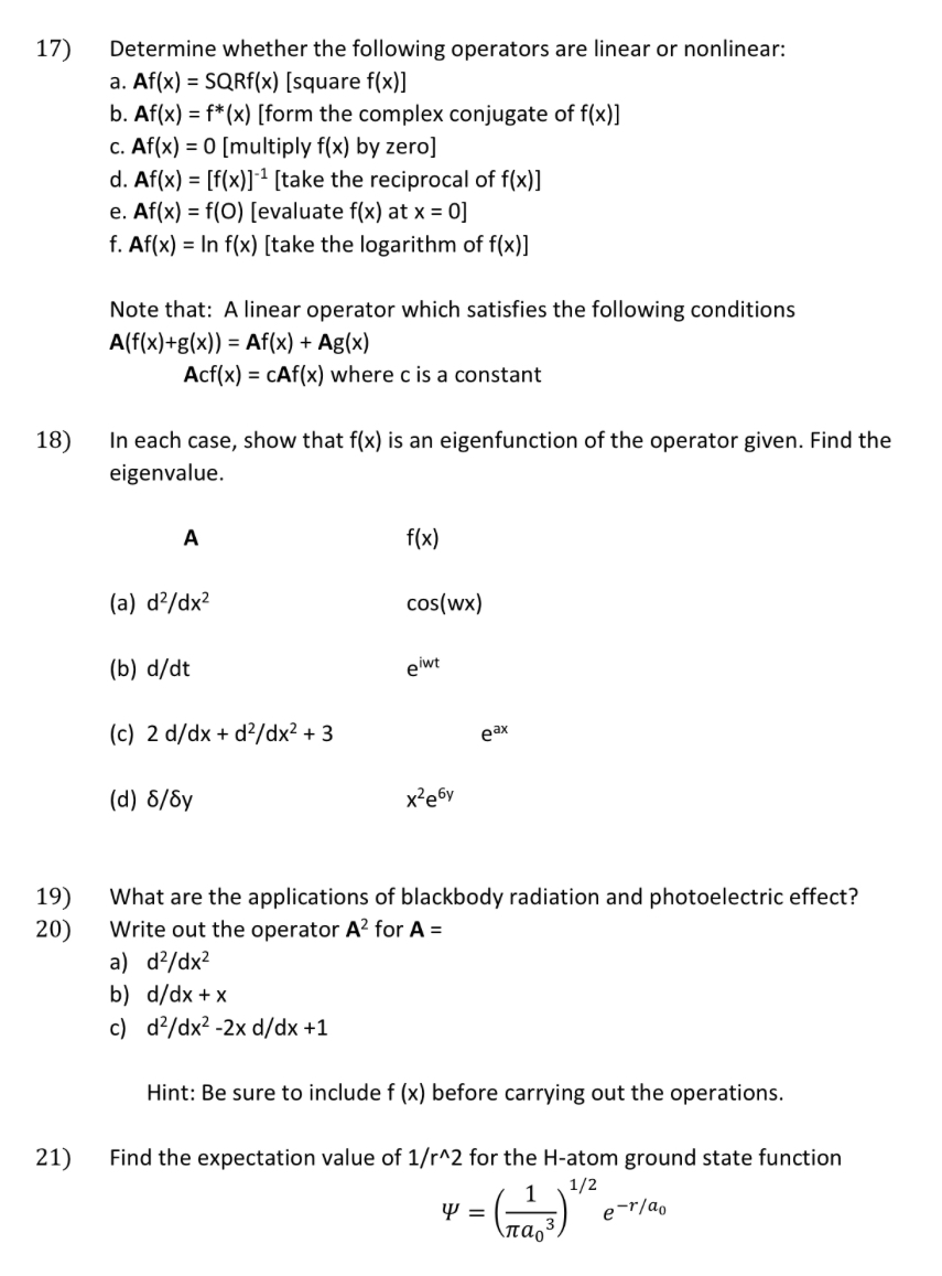 Solved Determine whether the following operators are linear | Chegg.com