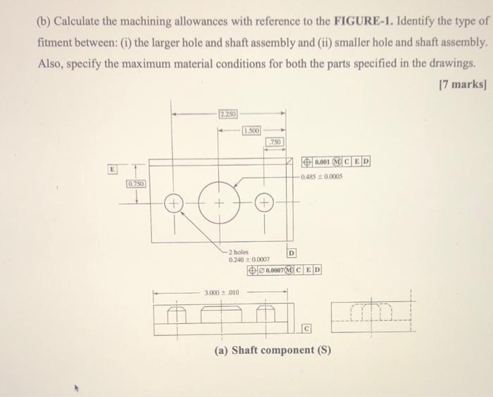 Solved (b) Calculate the machining allowances with reference | Chegg.com