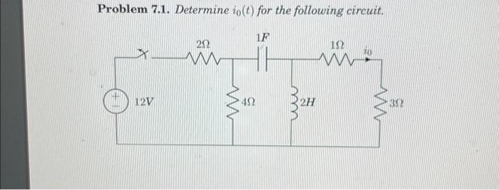 Solved Problem 7.1. Determine i0(t) for the following | Chegg.com