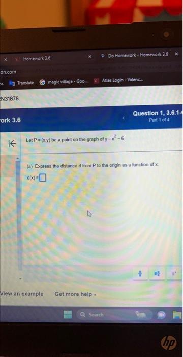 Solved Let P=(x,y) be a point on the graph of y=x2−6 (a) | Chegg.com