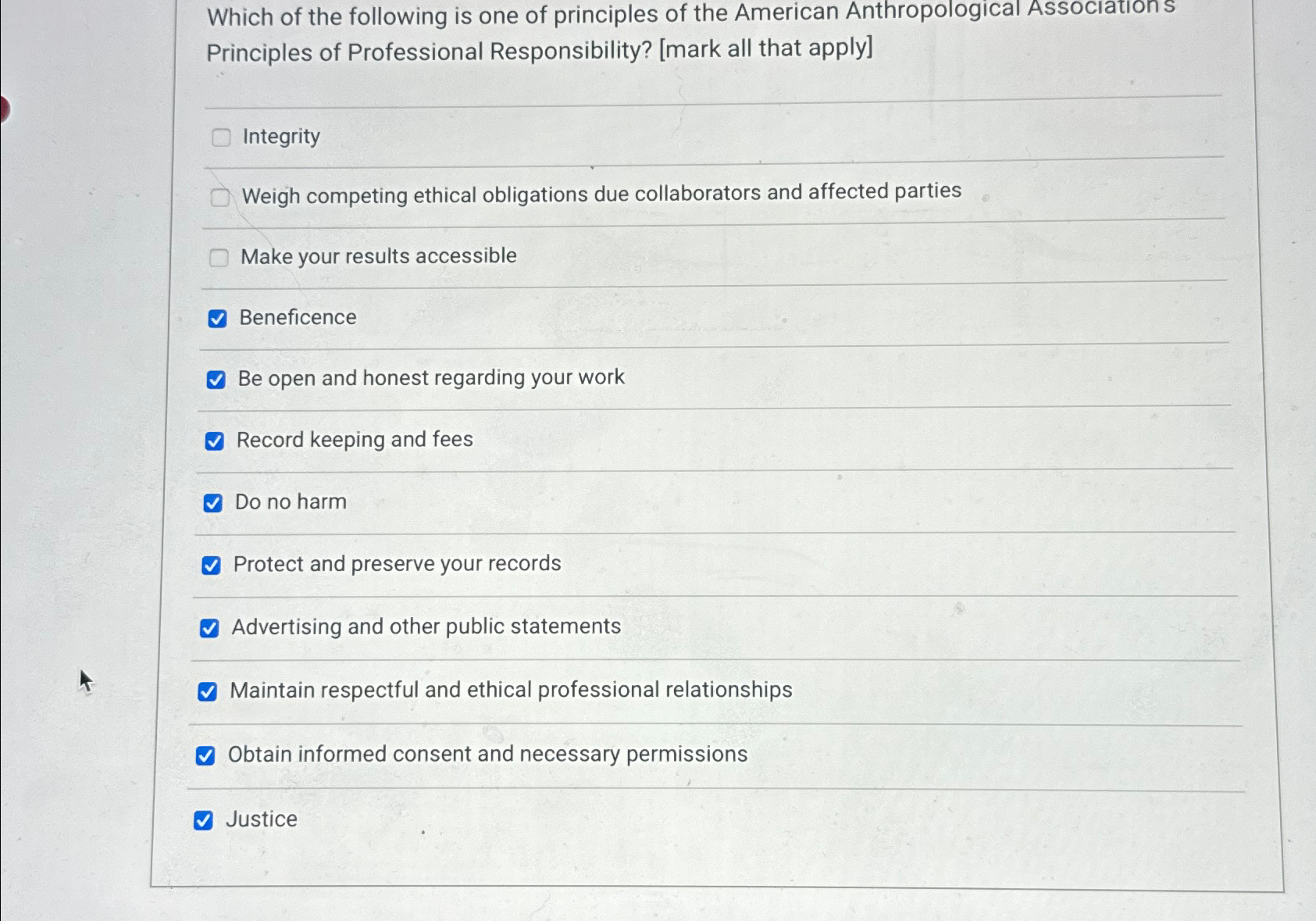 Solved Which of the following is one of principles of the | Chegg.com