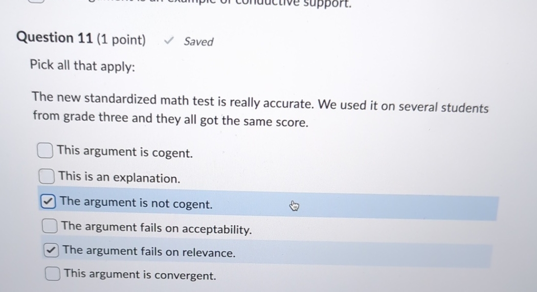 Question 11 (1 ﻿point) ﻿SavedPick all that apply:The | Chegg.com