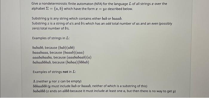 Solved Give a nondeterministic finite automaton (NFA) for | Chegg.com