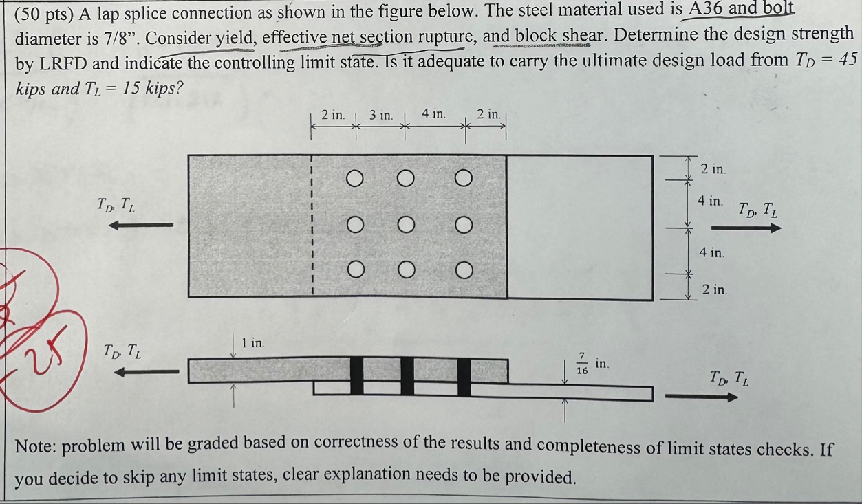 ( 50 ﻿pts ) ﻿A lap splice connection as shown in the | Chegg.com