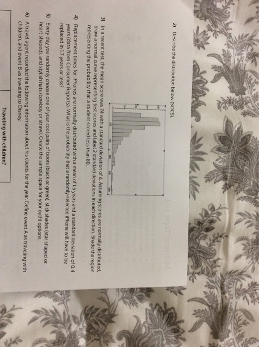 Solved 2) Describe the distribution below (SOCS). 3) In a | Chegg.com