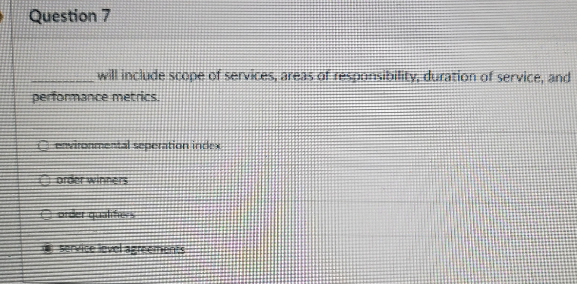 Solved Question 7 ﻿will include scope of services, areas of | Chegg.com