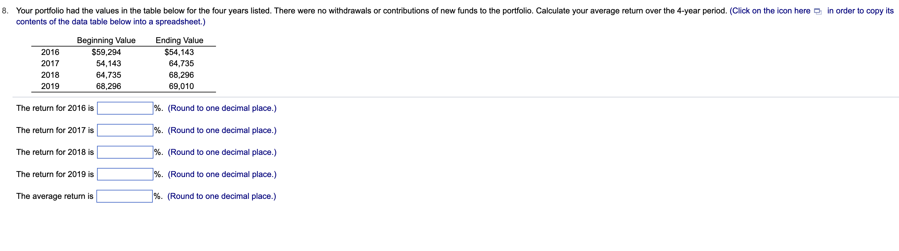 Solved contents of the data table below into a | Chegg.com