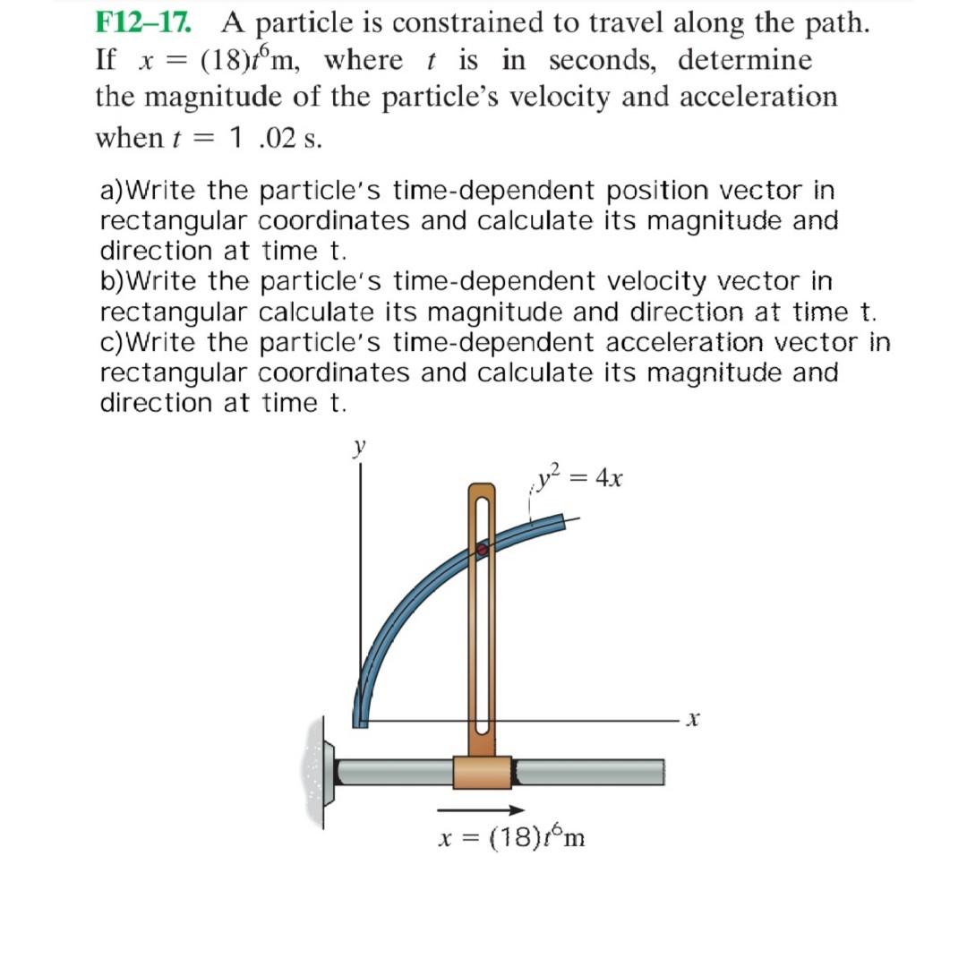 Solved F12–17. A particle is constrained to travel along the | Chegg.com