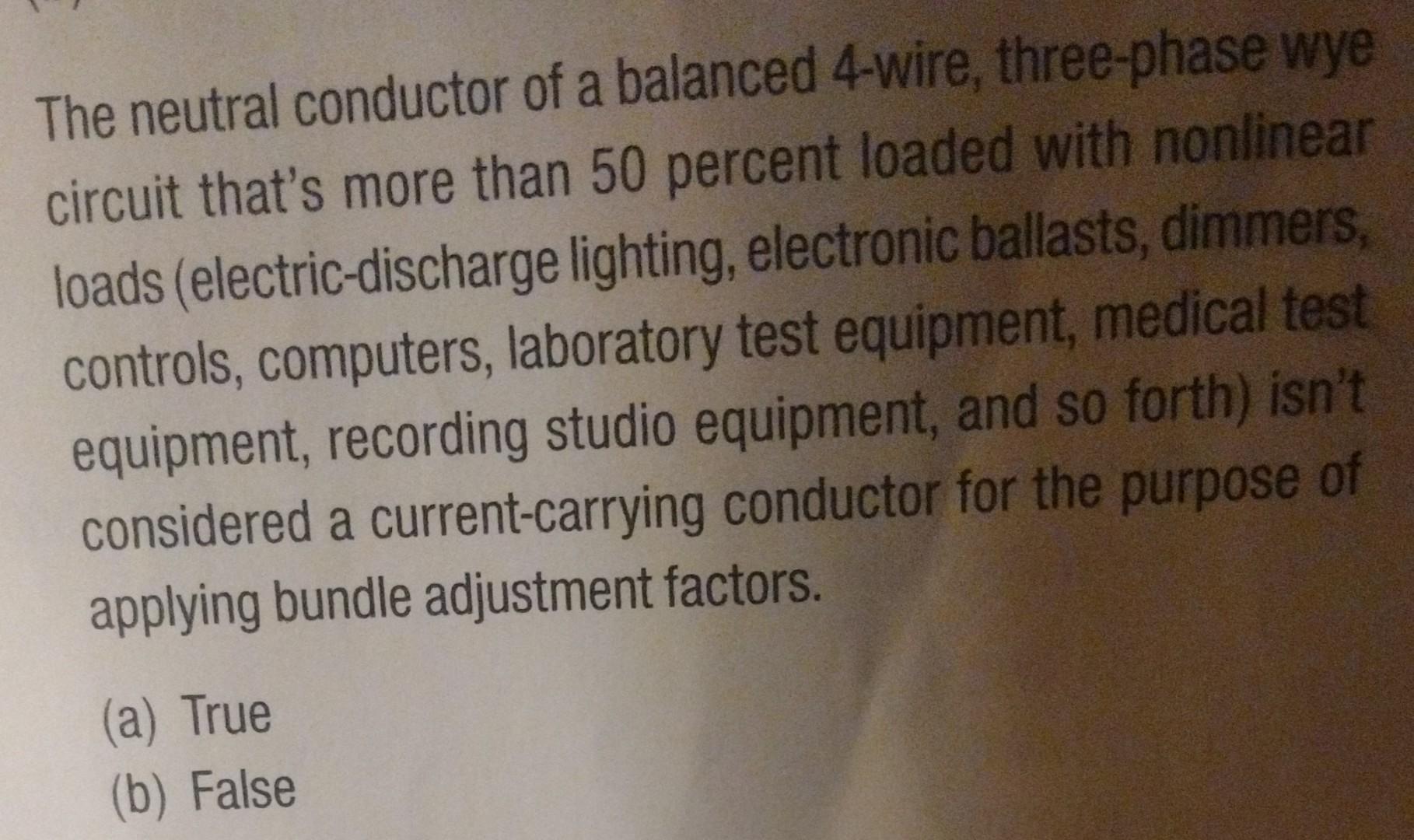 Solved The neutral conductor of a balanced 4-wire, | Chegg.com