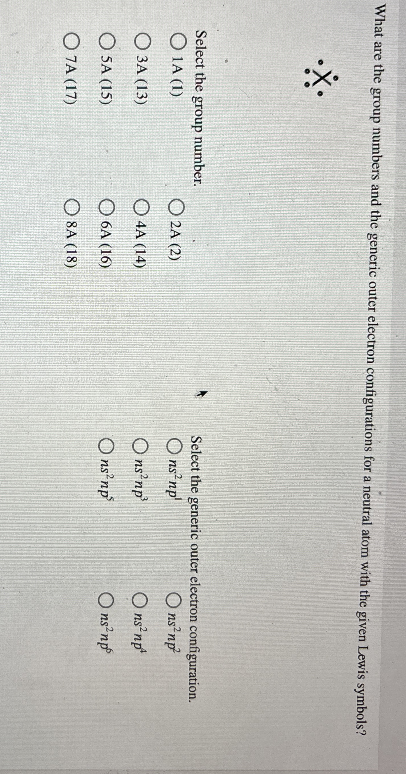 Solved What are the group numbers and the generic outer | Chegg.com