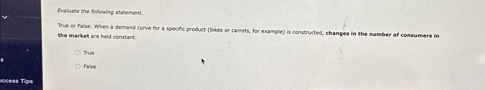 Solved Evaluate the following statement.True or False: When | Chegg.com