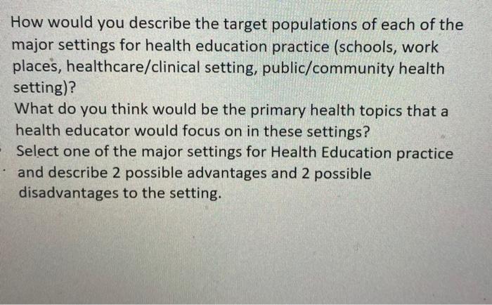 Solved How would you describe the target populations of each | Chegg.com