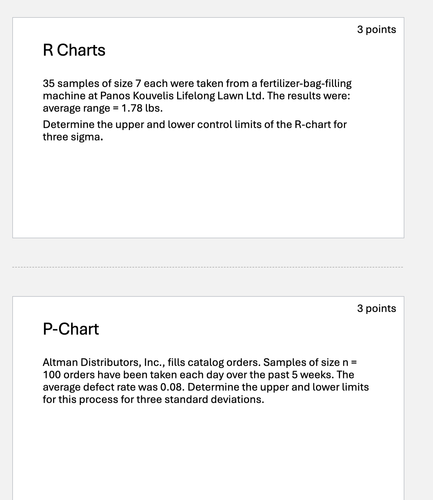 Solved R Charts35 ﻿samples of size 7 ﻿each were taken from a | Chegg.com