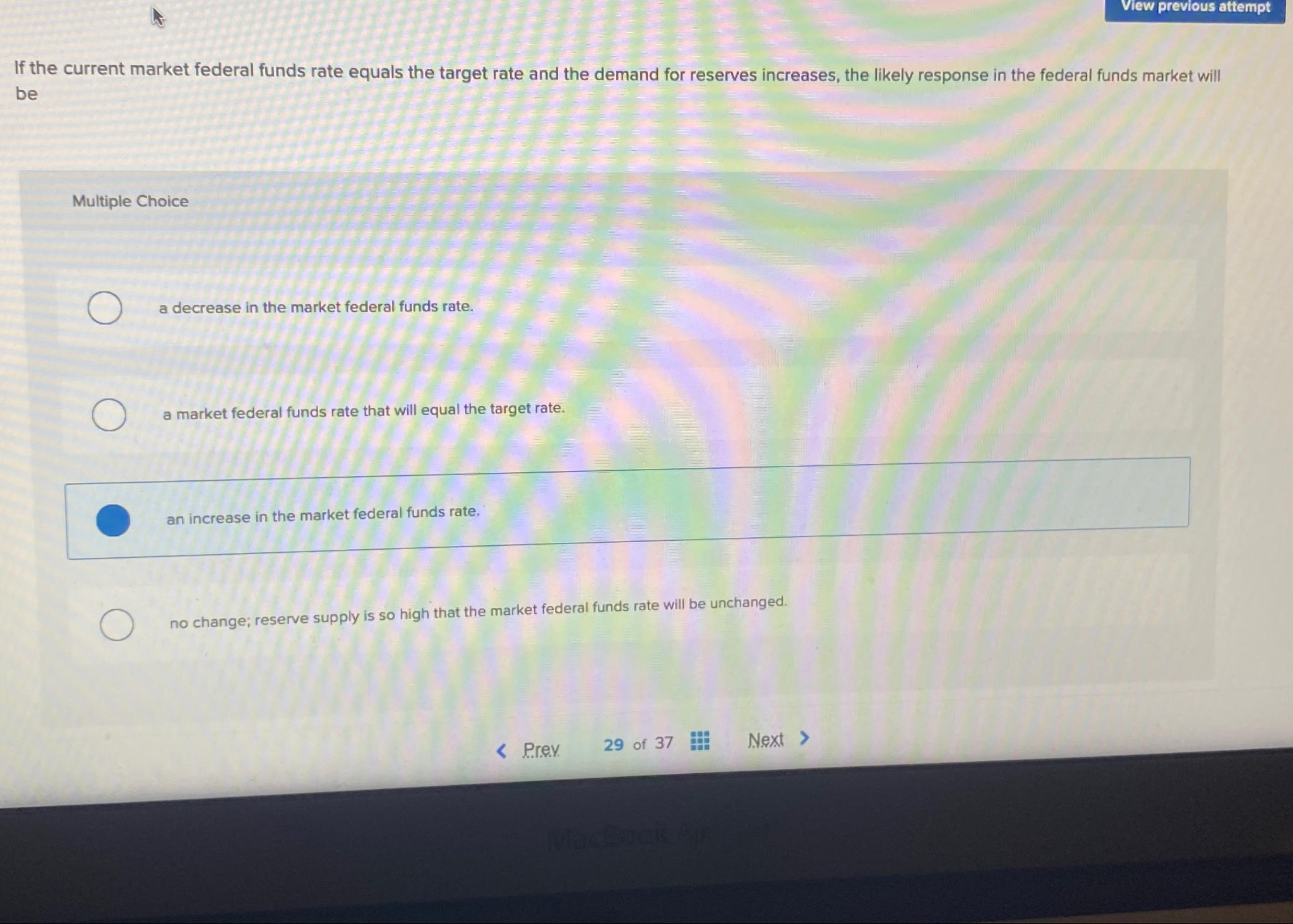Solved View previous attemptIf the current market federal | Chegg.com