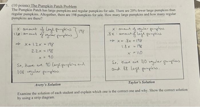 Solved 75. (10 points) The Pumpkin Patch Problem The Pumpkin | Chegg.com