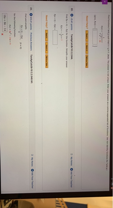 Solved Find functions and such thath-gol. (Note: The answer | Chegg.com