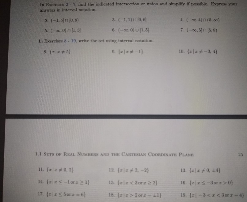 Solved In Exercises 2 - 7, find the indicated intersection | Chegg.com