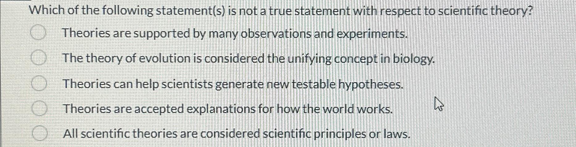 Solved Which of the following statement(s) ﻿is not a true | Chegg.com