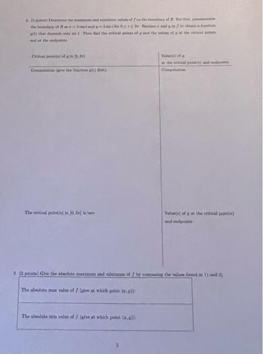 Solved Find the absolute maximum and minimum values of | Chegg.com
