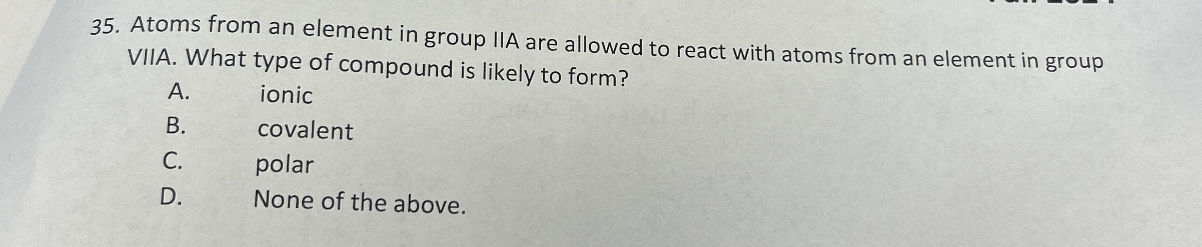High Quality SOLUTION Atoms from an element in group IIA are allowed to | Chegg.com