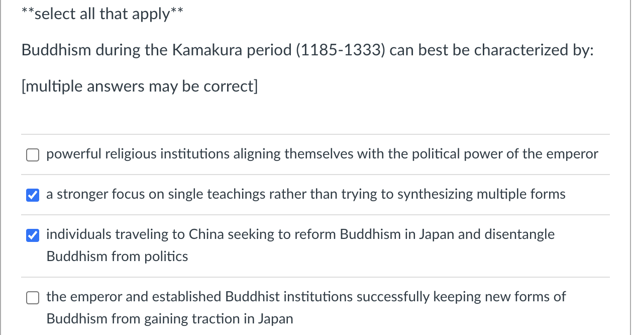 Solved ?**** ﻿select all that apply**Buddhism during the | Chegg.com
