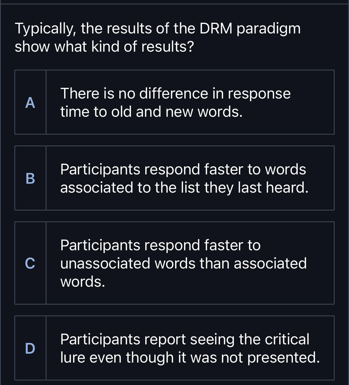 Solved Typically, the results of the DRM paradigm show what | Chegg.com