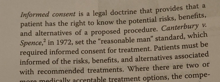 Solved Informed consent is a legal doctrine that provides | Chegg.com