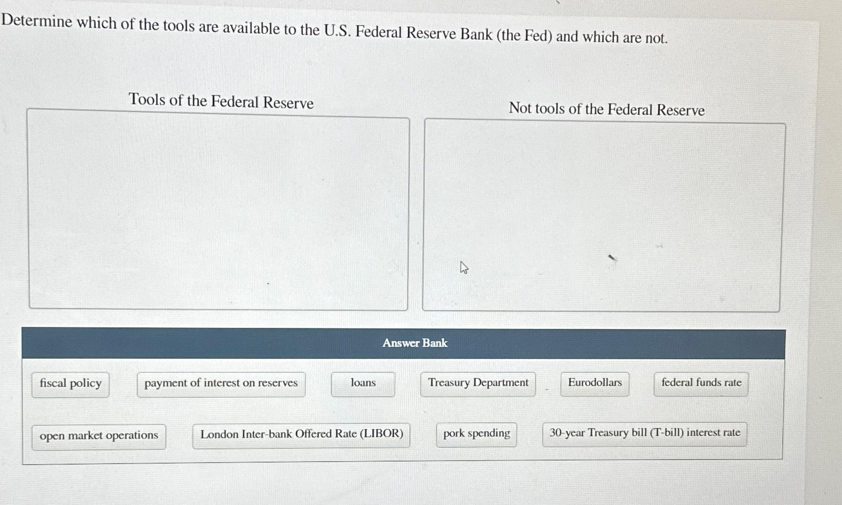 Solved Determine which of the tools are available to the | Chegg.com