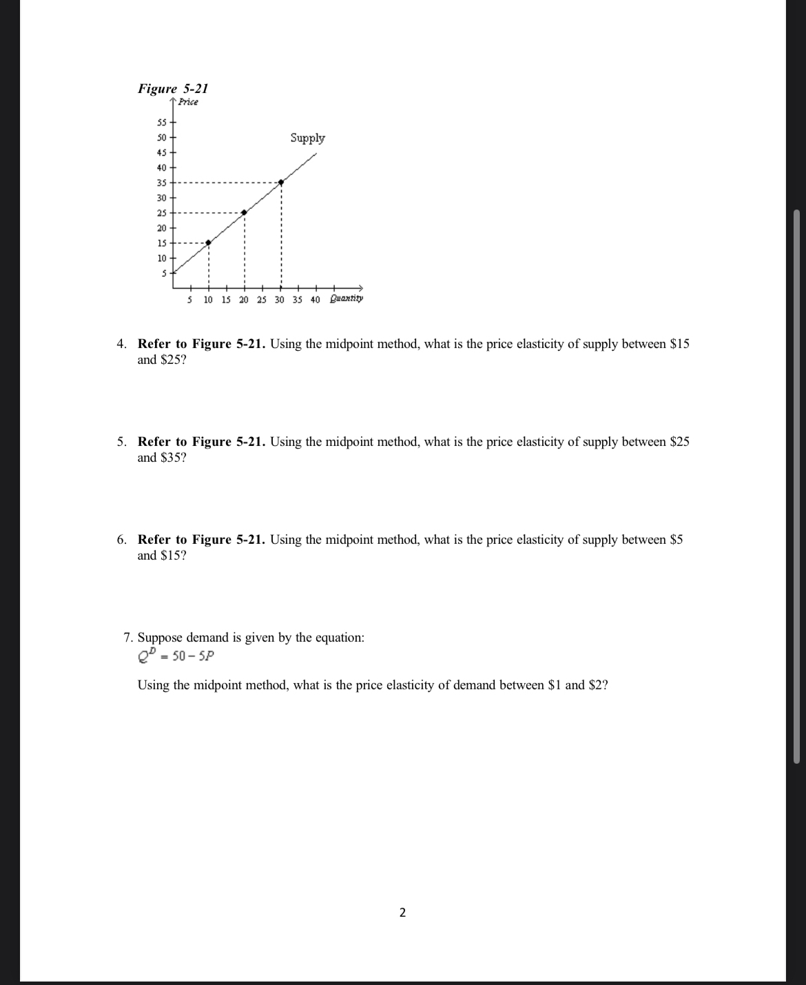 Solved Refer to Figure 5-21. ﻿Using the midpoint method, | Chegg.com