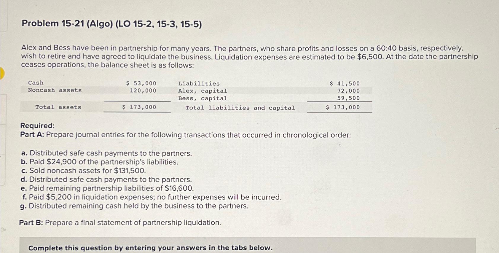 Solved Problem 15-21 (Algo) (LO 15-2, 15-3, 15-5)Alex and | Chegg.com