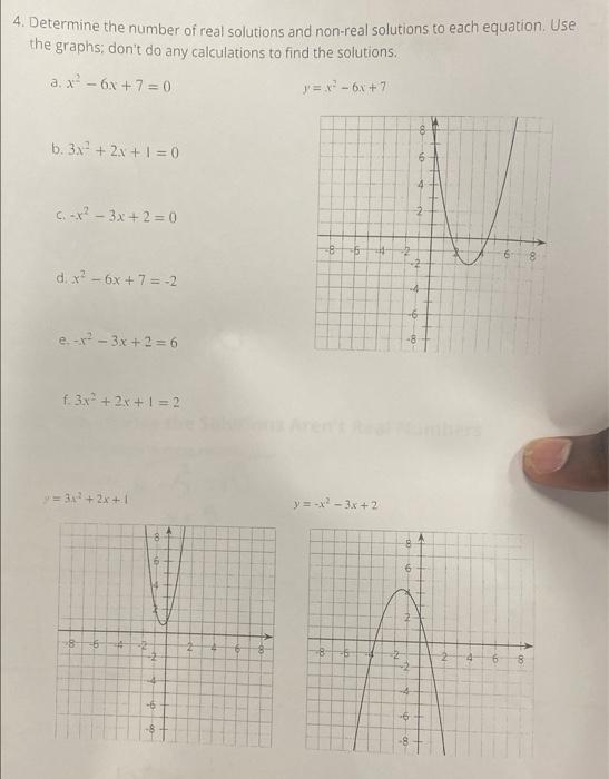 Solved 4. Determine the number of real solutions and | Chegg.com