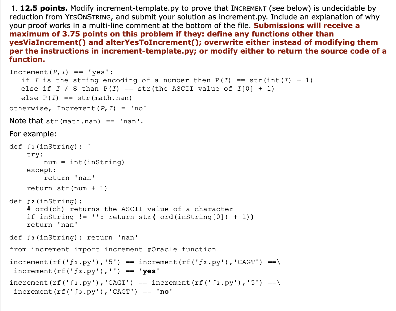Solved s. ﻿Modify increment-template.py to prove that | Chegg.com