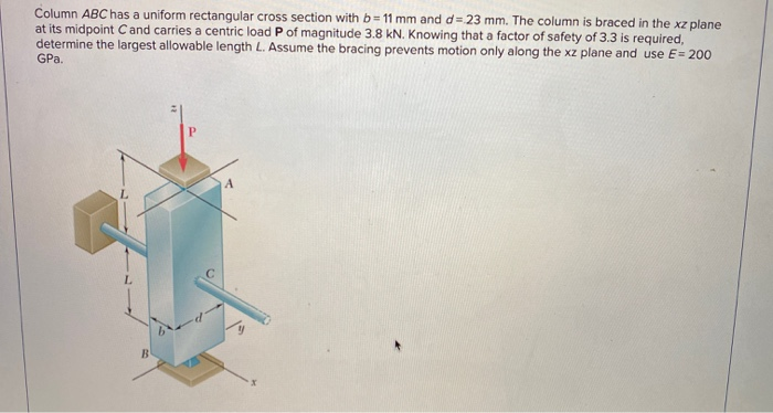 Solved Column ABC has a uniform rectangular cross section | Chegg.com