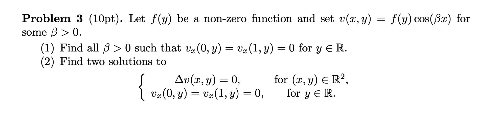 Solved Problem 3 (10pt). ﻿Let f(y) ﻿be a non-zero function | Chegg.com