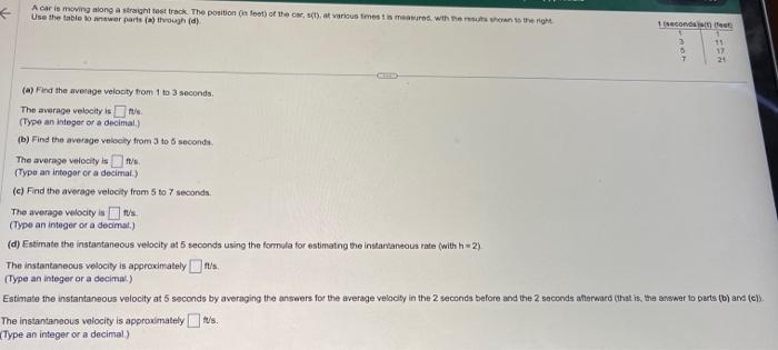 Solved Use the table to mntwer parts (a) though (d) (a) Find | Chegg.com