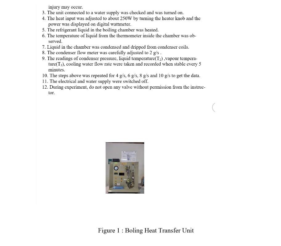 Solved BOILING HEAT TRANSFER UNIT TITLE Pressure - | Chegg.com